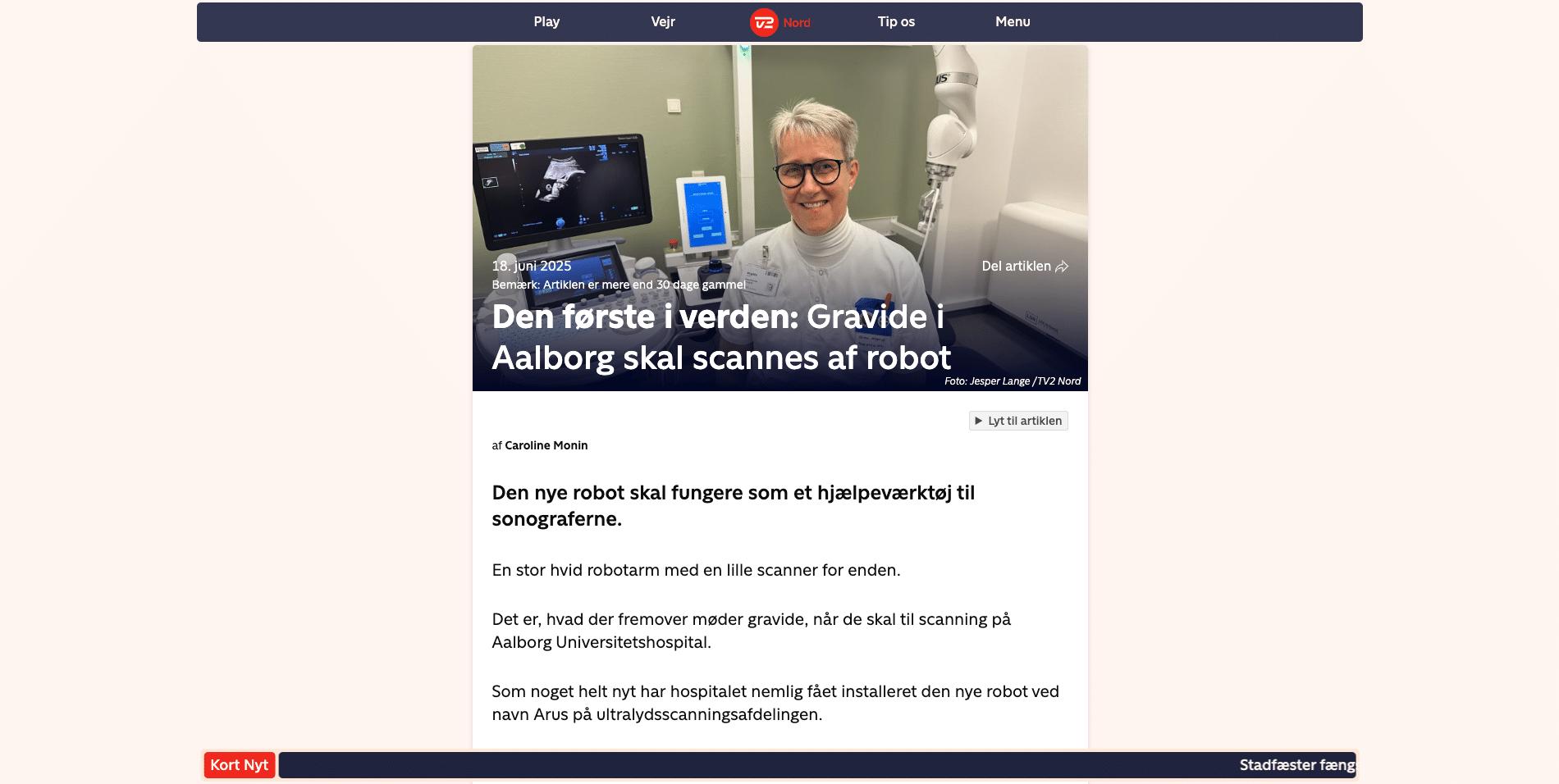 Den første i verden: Gravide i Aalborg skal scannes af robot - Life ...